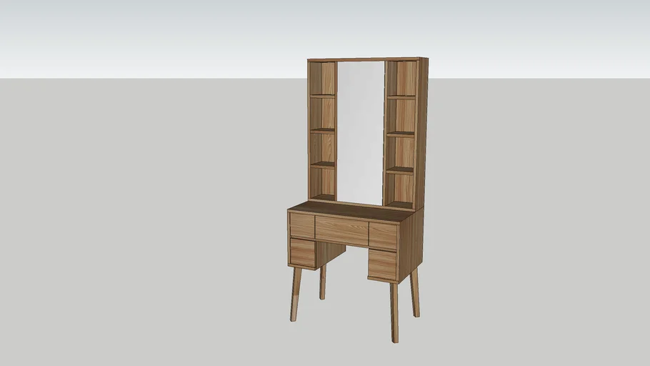 Study Table With Dressing Table 3D Model, 54% OFF