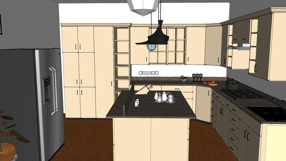 Kitchen with wood ceiling | 3D Warehouse