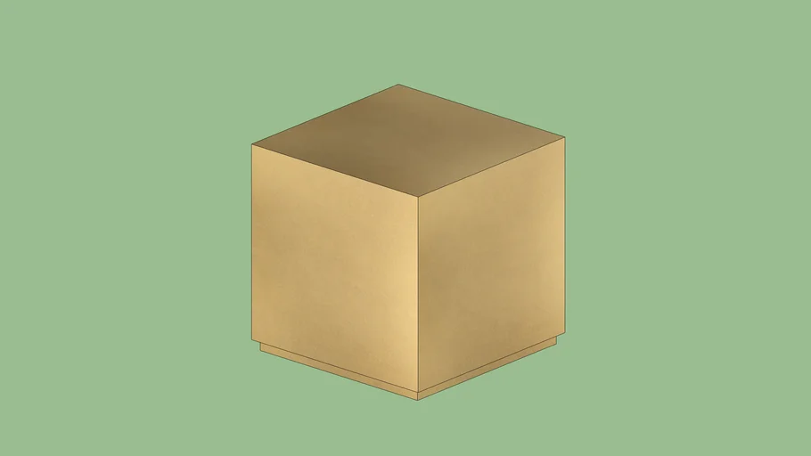 Crate & Barrel Patina Brass Cube | 3D Warehouse