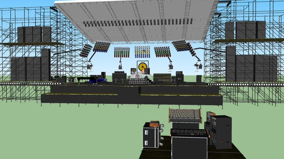 Queen Works Tour Stage 3d Warehouse Concert Stage 3D Model By Nvere