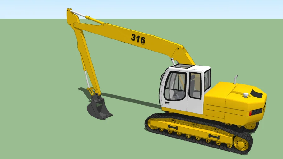 Liebherr 316 Long reach excavator | 3D Warehouse