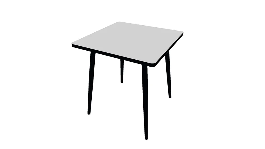 Vera – Table 70x70 blanc pieds noirs.skp | 3D Warehouse