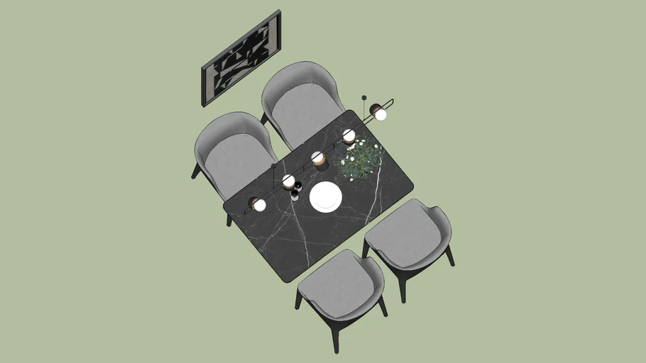 8175. Free Sketchup Dining Table Model Download.skp | 3D Warehouse