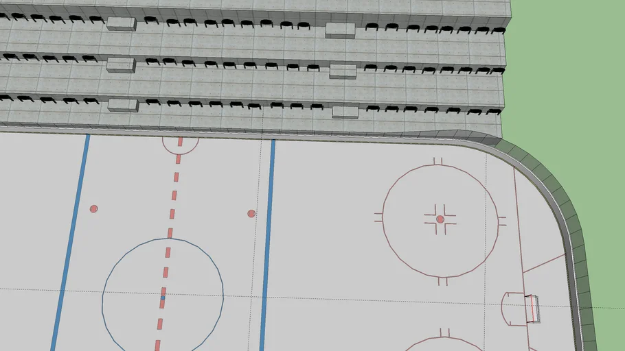 Ice hockey rink with 3 rows of seats | 3D Warehouse