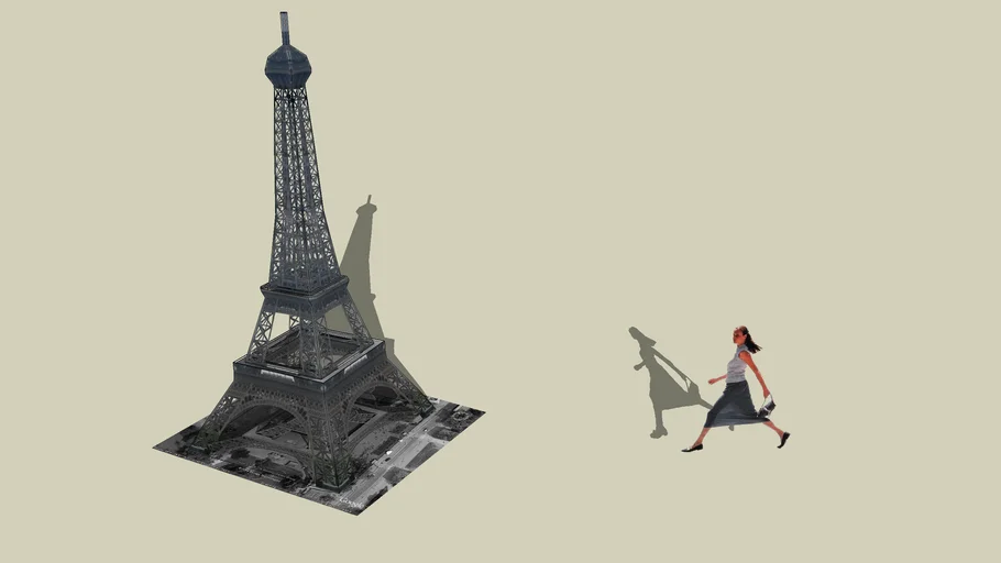Girl Near Eiffel Tower | 3D Warehouse