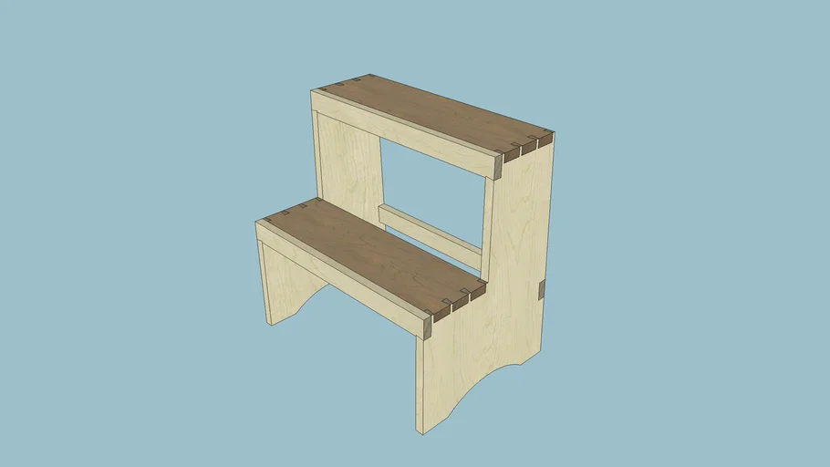 maple Shaker-style, two-step stool | 3D Warehouse
