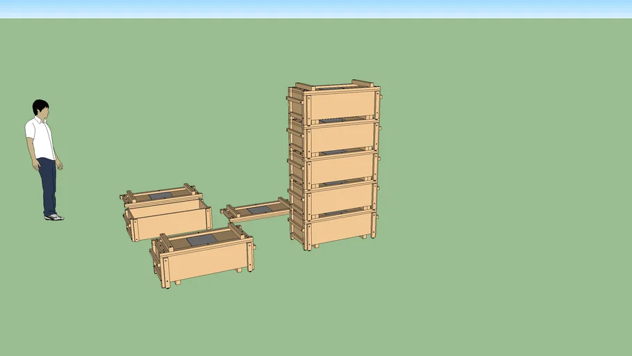 Army wood box stacked | 3D Warehouse