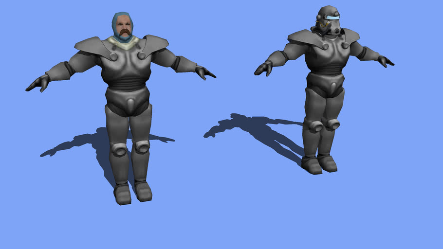 Fallout II classic T51 power armor (low poly) | 3D Warehouse