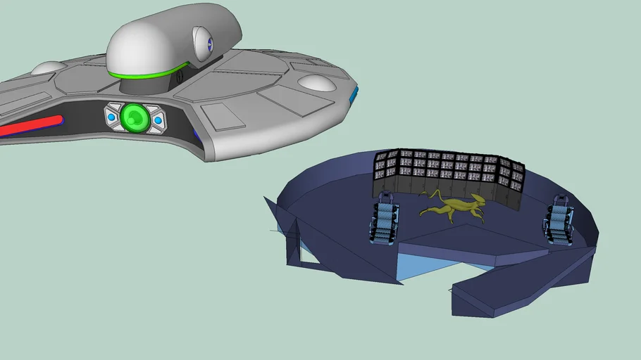 Alien in the control Room/ UFO | 3D Warehouse