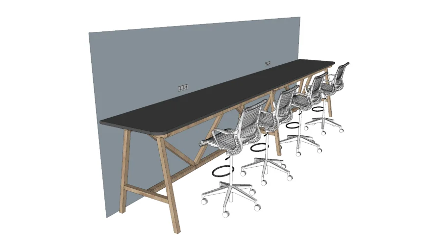 High table by the wall | 3D Warehouse