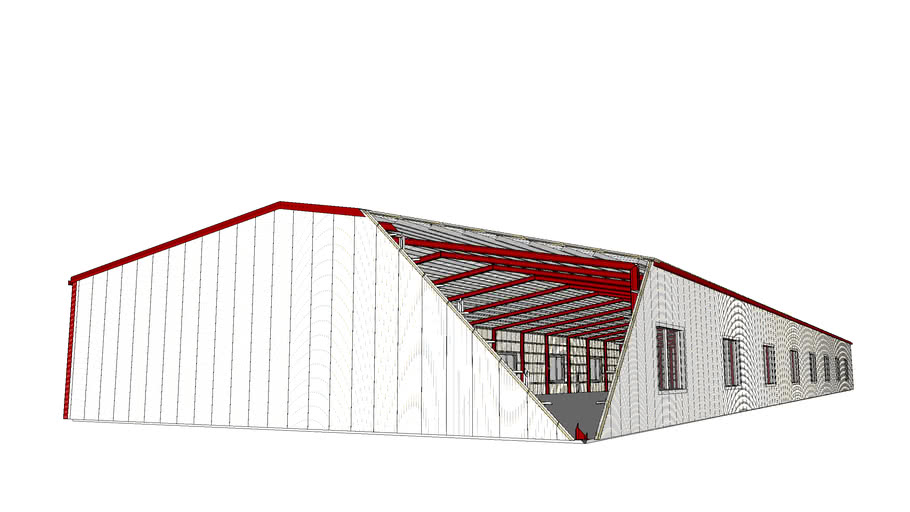 Steel Structure Hangar | 3D Warehouse