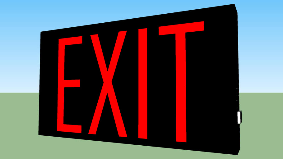 Red exit sign with black body | 3D Warehouse
