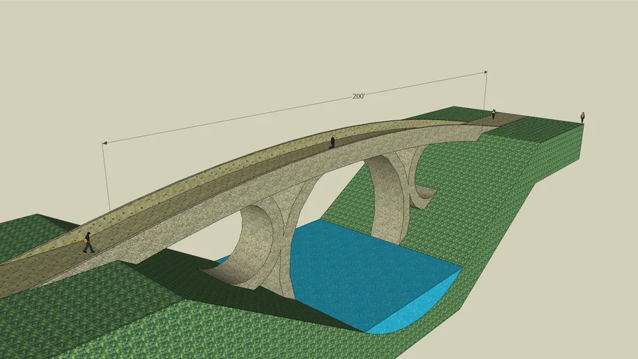 stone foot bridge | 3D Warehouse