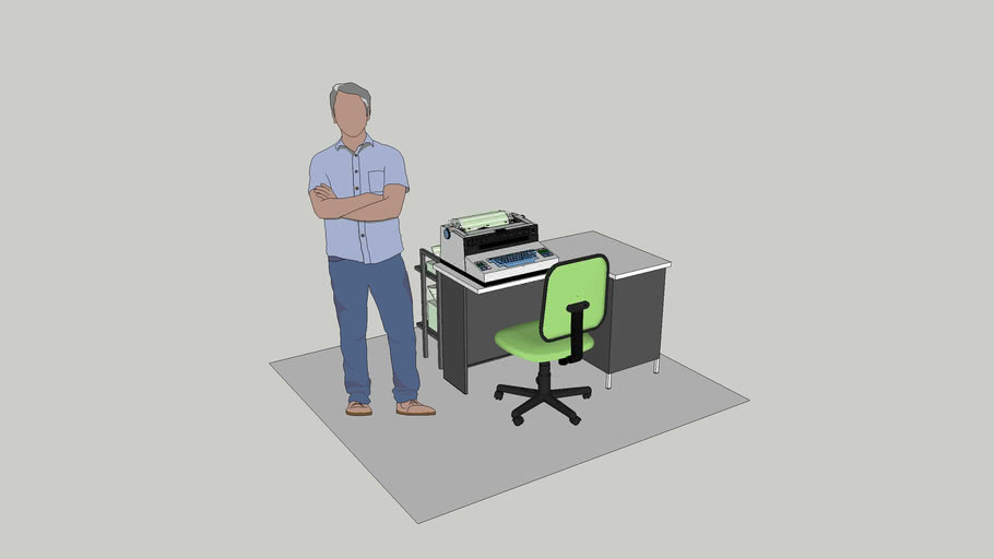 IBM COMPUTER PRINTER KEYBOARD – MODEL 1052 / 4 VARIANT | 3D Warehouse