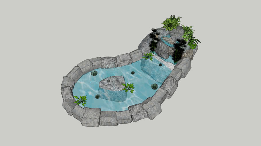 natural pond + waterfall | 3D Warehouse