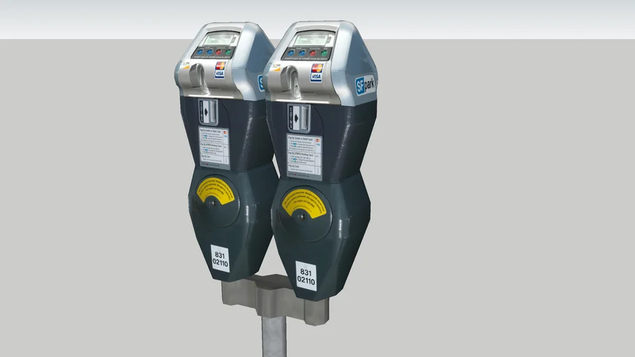 Double Coin & Card Parking Meter. Fully Textured, Low Poly | 3D Warehouse