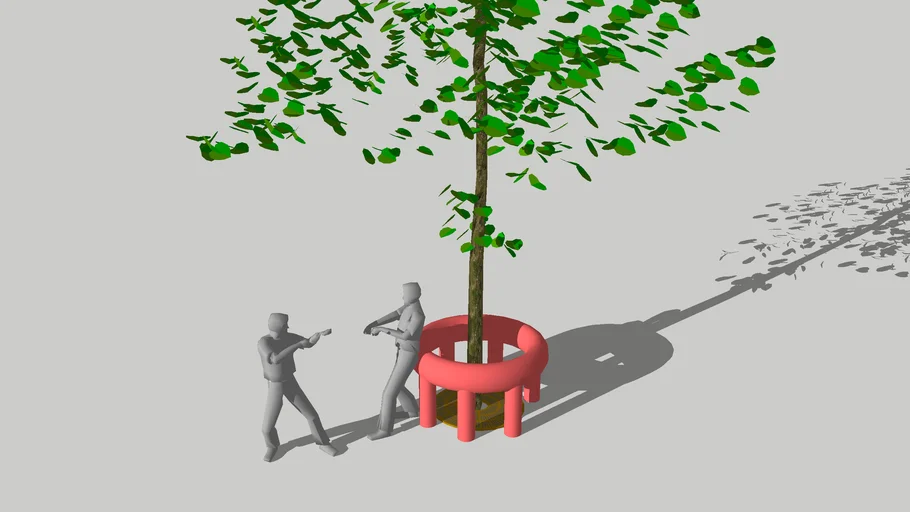 Tree Grate/Protection - Leaning Rail/Post | 3D Warehouse