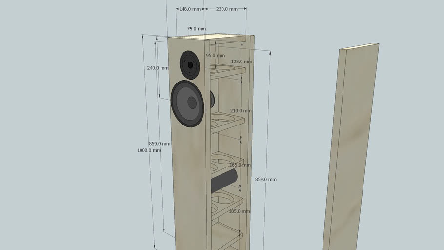 Speaker box for Vifa PL18WO+XT25TG | 3D Warehouse