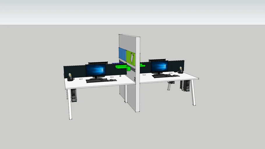 4 person workstation | 3D Warehouse