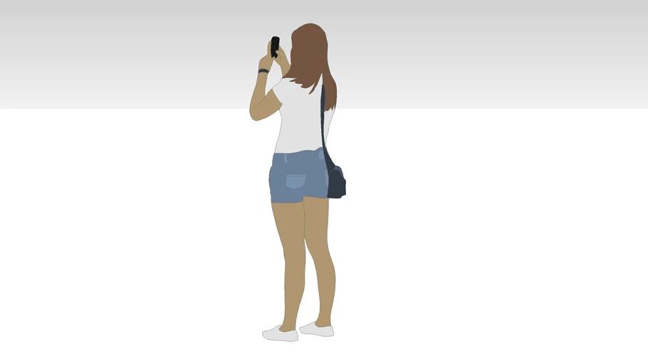 2D Person Looking at Phone | 3D Warehouse