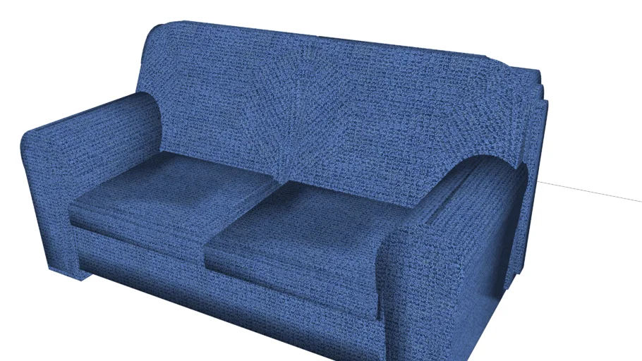 Couch and Loveseat Blue Fabric | 3D Warehouse