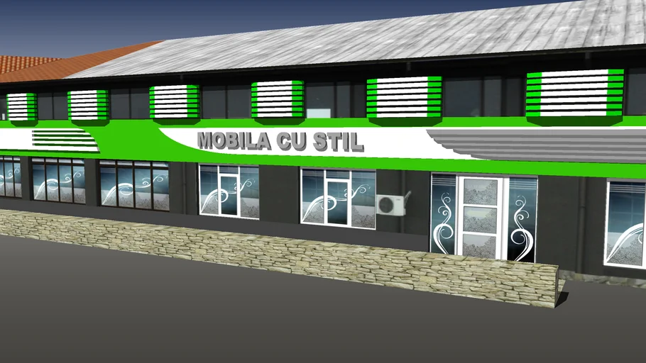MODERN SHOP WITH FLORAL WINDOWS | 3D Warehouse