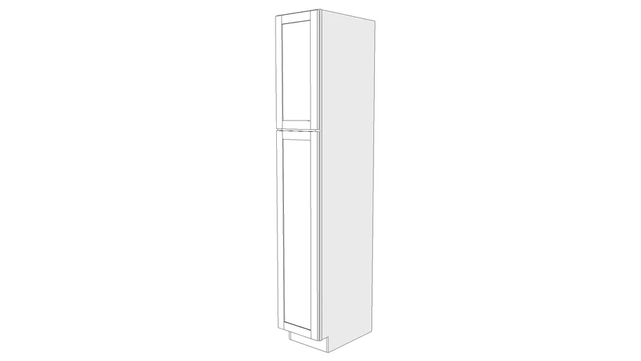 Bayside Tall Cabinet 24UCS1590 - 24 inch Deep, Shelves, One Door | 3D ...