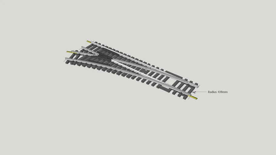 HORNBY 00 R612/R8072 Left Hand Points | 3D Warehouse