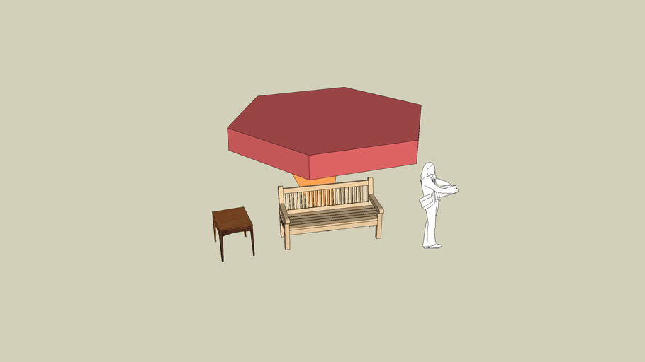 shaded bench | 3D Warehouse