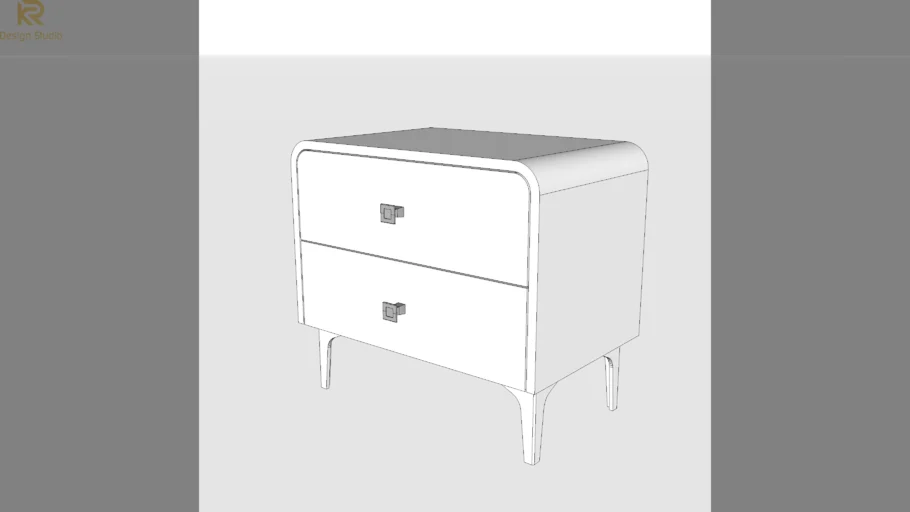 Bed side Table with Leather | 3D Warehouse