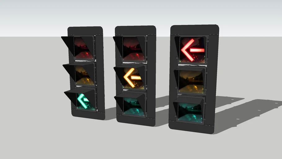 3M M-131 HV left turn traffic signals | 3D Warehouse