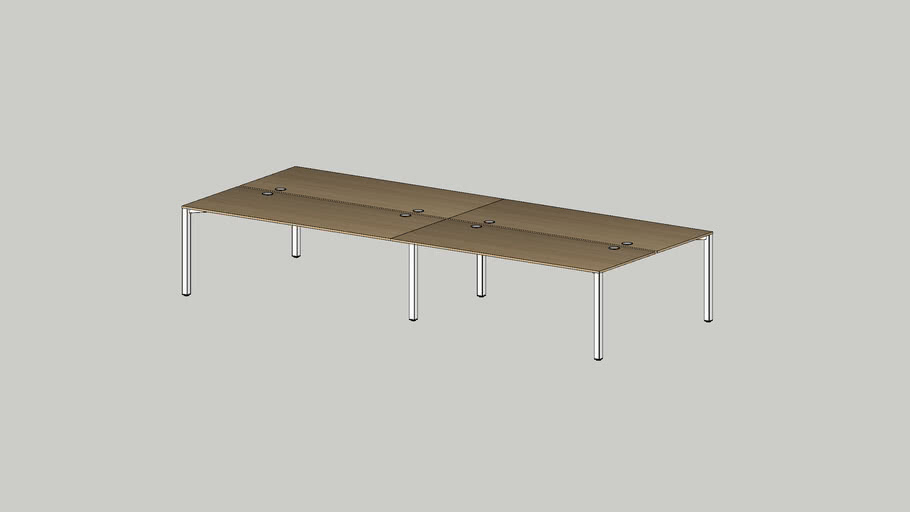 ALFA 200 working bench 4000x1625 grommets | 3D Warehouse