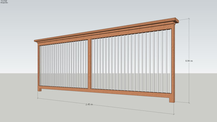 wooden railing design | 3D Warehouse