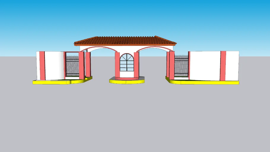 Simple gated community entrance | 3D Warehouse