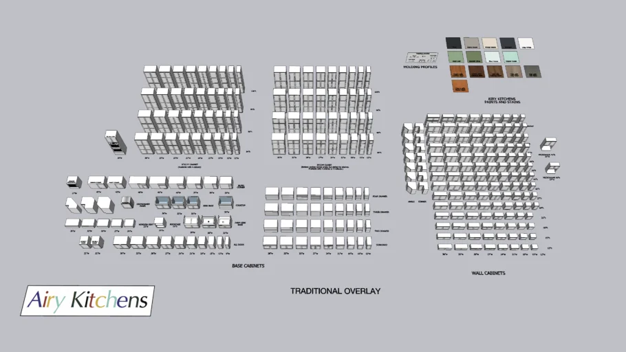 Airy Kitchens Traditional Overlay Cabinets | 3D Warehouse
