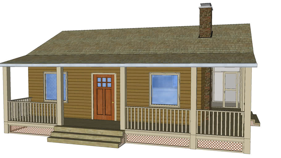 Cottage w/ 3/4-Surround Porch | 3D Warehouse