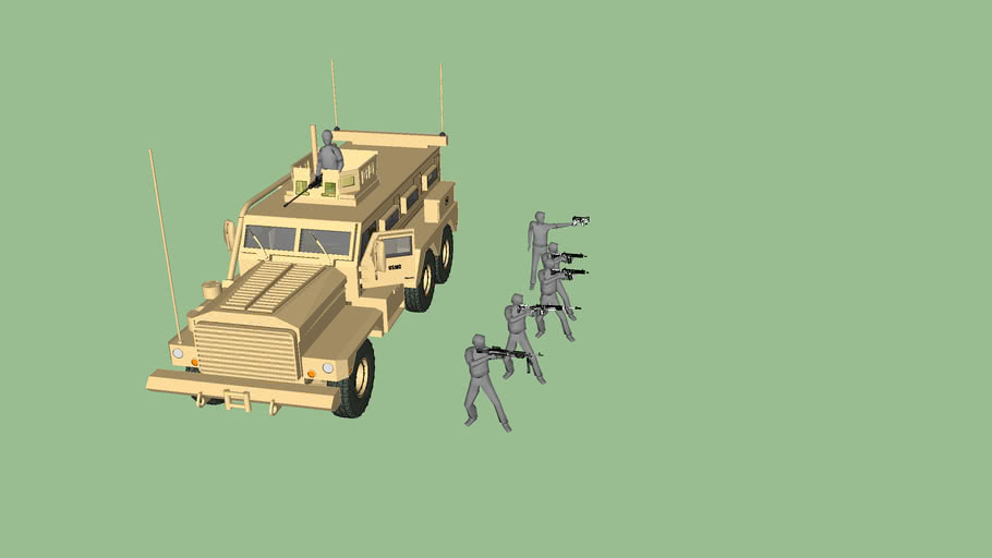 mrap with army squad | 3D Warehouse