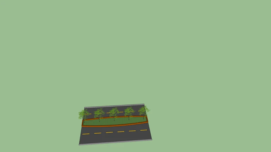 Road with median. | 3D Warehouse