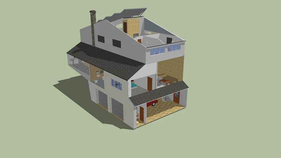 Uncovered cantilever chalet | 3D Warehouse