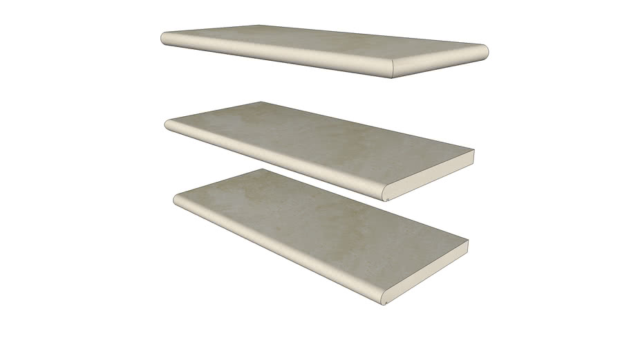 Gea Porcelain Steps 895 x 400 x 40 mm Bullnose Edge With Drip Groove ...