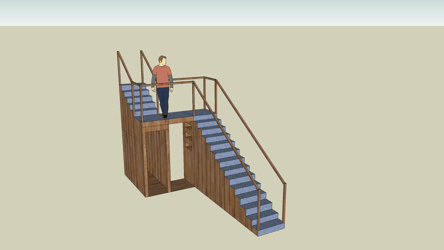 Staircase plus railings | 3D Warehouse