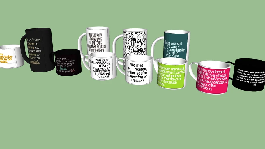 quotes mugs and cups | 3D Warehouse