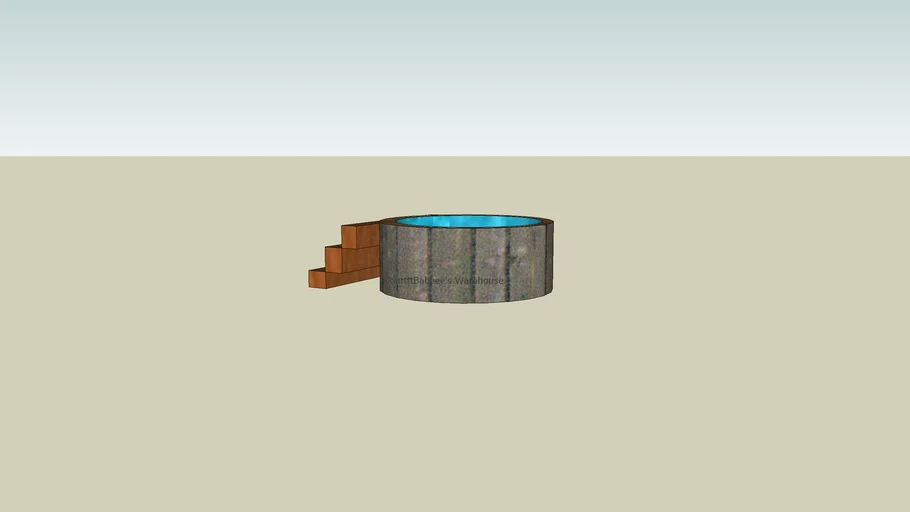 Sparkling Hot Tub With Wooden Steps | 3D Warehouse