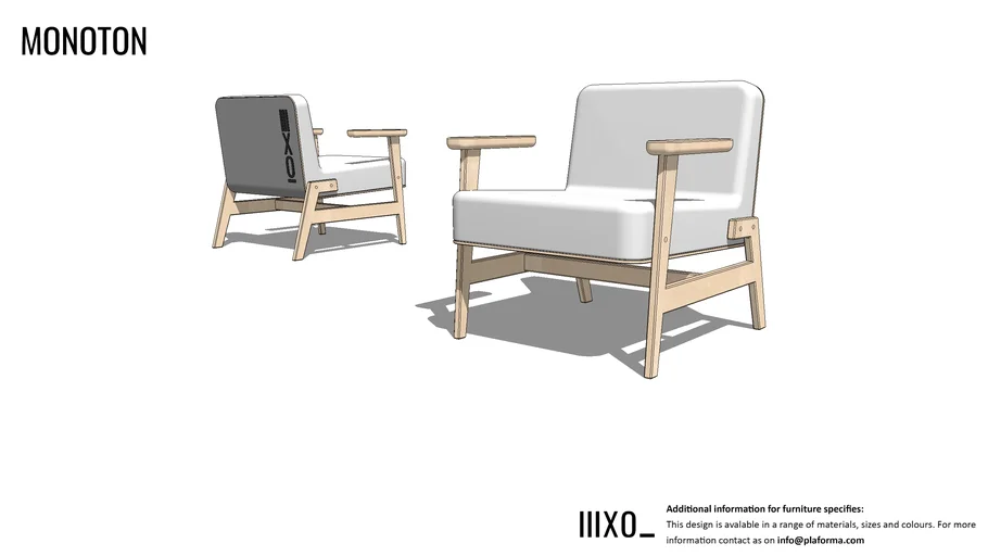MONOTON UNIFORM SOFA ALL WOOD | 3D Warehouse