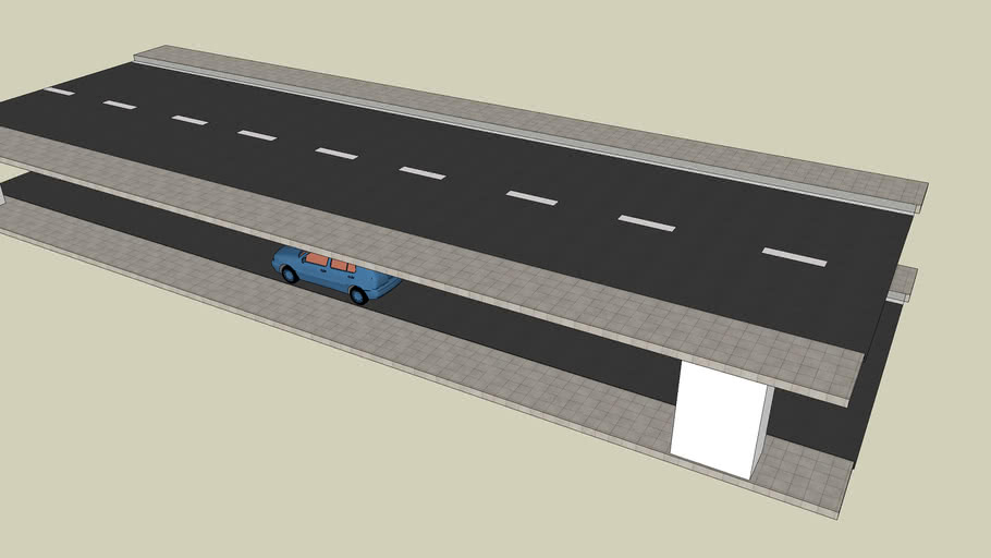 Double-Decker bridge with one car | 3D Warehouse