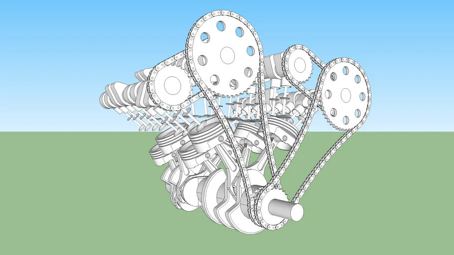 V8 Crossplane Engine fixed detailed | 3D Warehouse