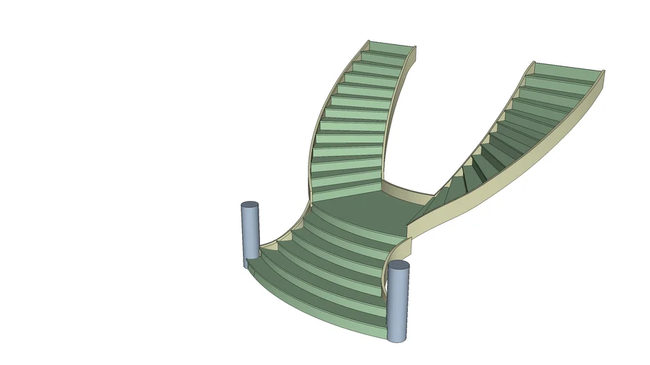 Double Curve Stairs | 3D Warehouse
