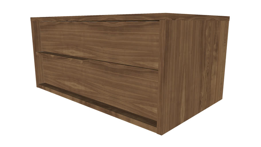 Jane Nightstand Right Facing Walnut by Modloft | 3D Warehouse