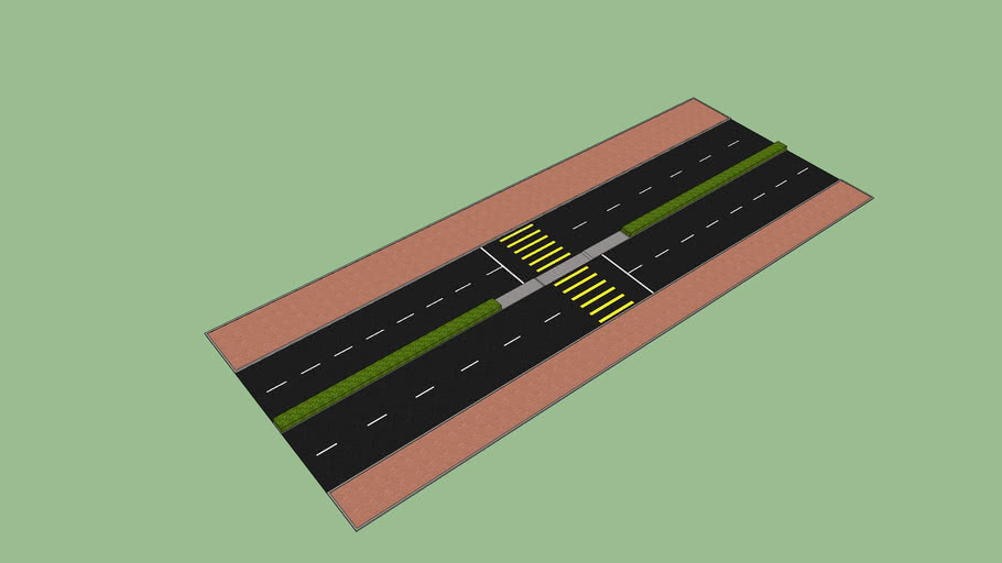 Standard road section with pavement | 3D Warehouse