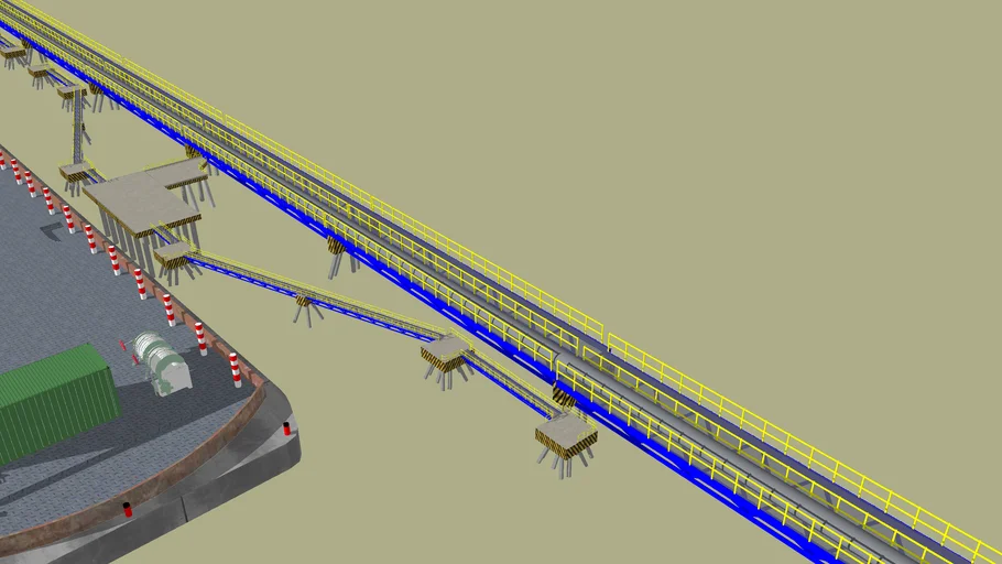 LAYOUT DERMAGA TANPA TONGKANG DENGAN BARGE | 3D Warehouse